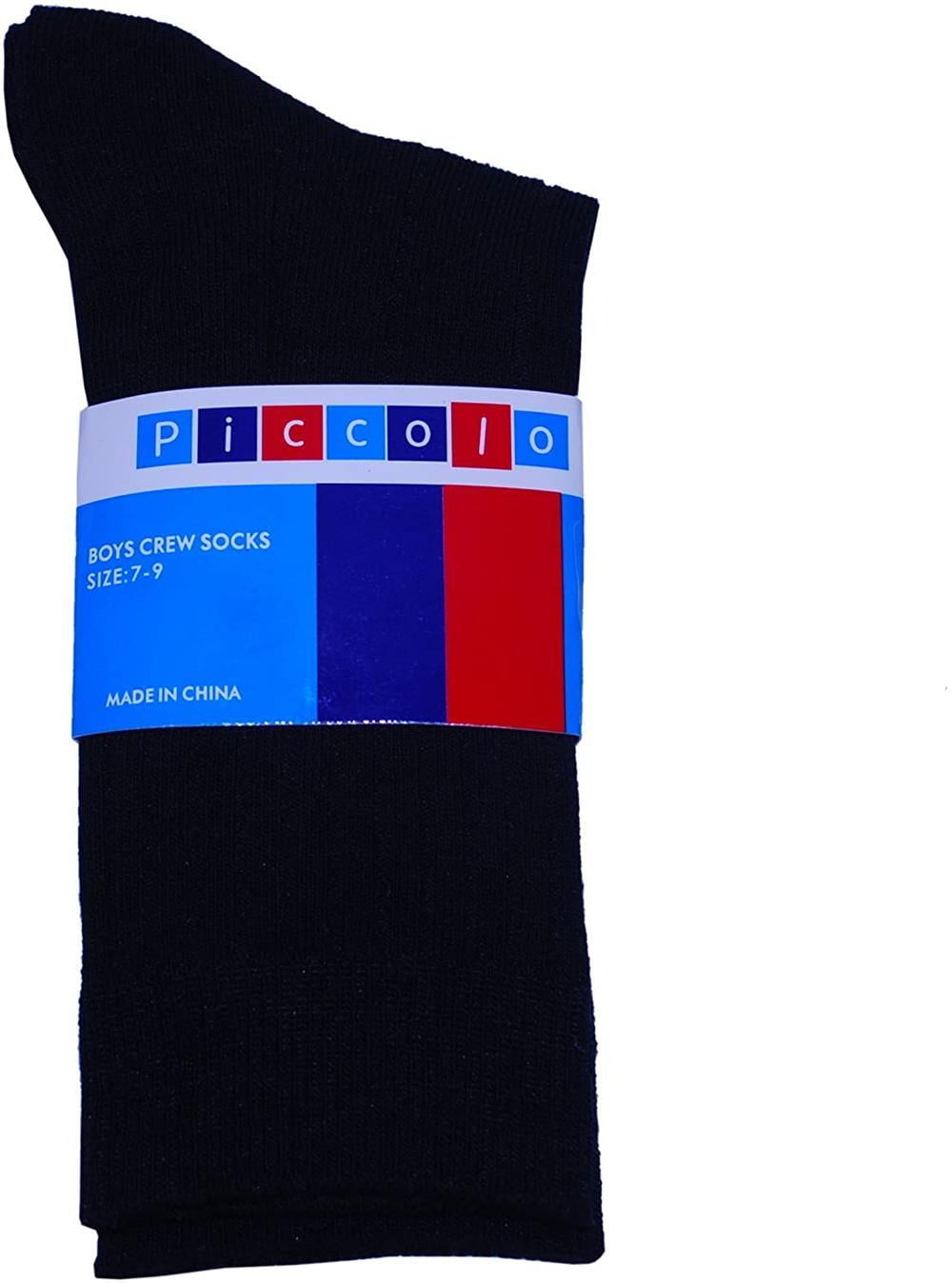 Piccolo Boys 5-11 Black Crew Socks - Walmart.com