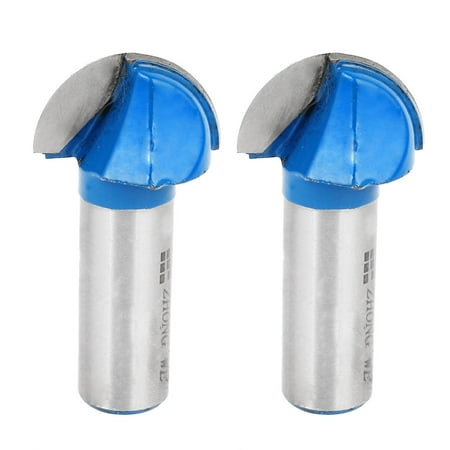 2 Pcs 50mm Length 1/2" Shank 1" Cutting Dia Dual Flutes Cove Box Router ...