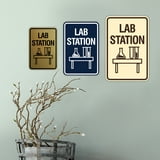 Signs ByLITA Portrait Round Lab Station Sign (Brushed Gold) - Medium ...