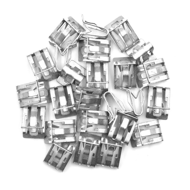 25pcs Silver Tone Metal Fastener Retainer Dash Dashboard Trim Clip for ...