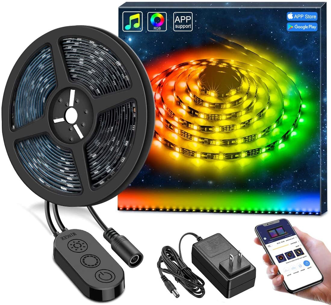 Dreamcolor 9.8ft/3M RGB LED Strip Lights, APP Control MusicPro ...