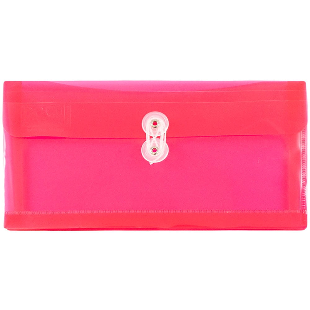 JAM Paper #10 Plastic Business Envelope with Button and String Tie ...