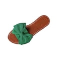 BADHUB Women's Bow Knot Slides Open Toe Flat Sandals Summer Slip On ...