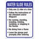 Indiana Water Slide Rules Sign, Complies With State Of Indiana Pool ...