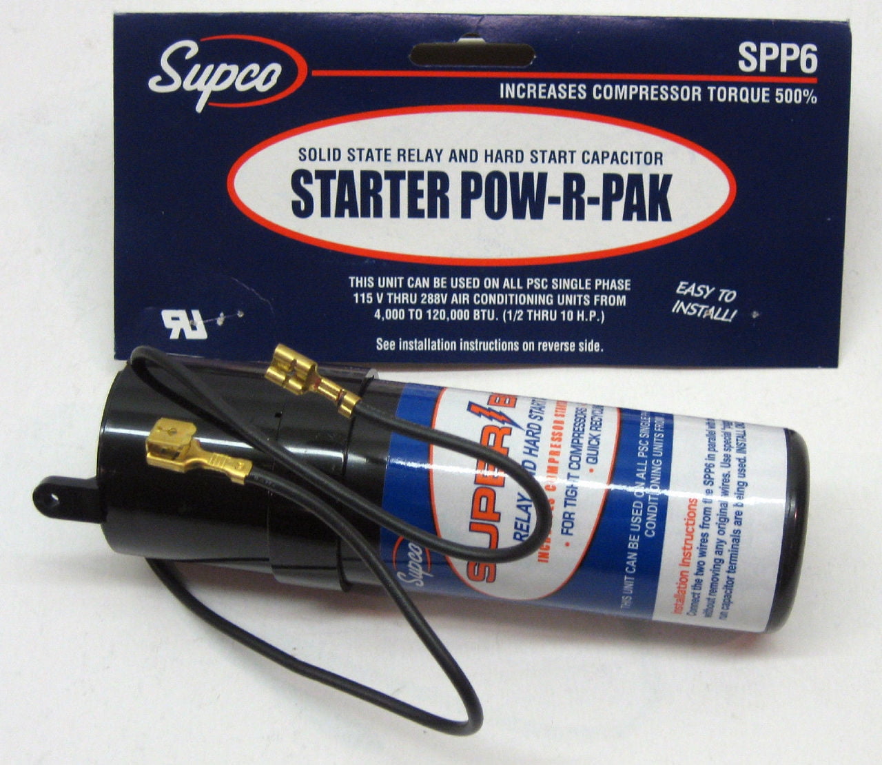Supco SPP6 SPP6 SUPCO POW-R-PAK Starter Solid State Relay And Hard Start Capacitor - Walmart.com