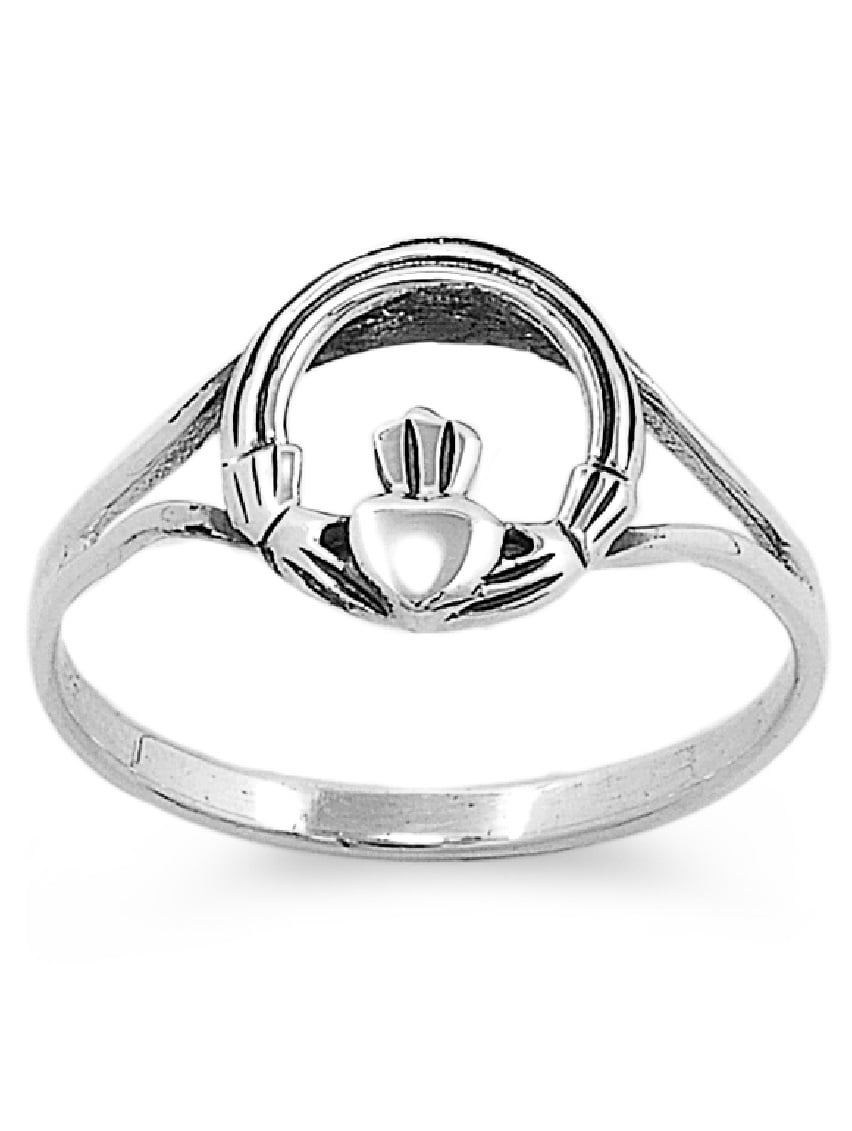 925 Sterling Silver Circle of Claddagh Petite Ring Size 9 - Walmart.com