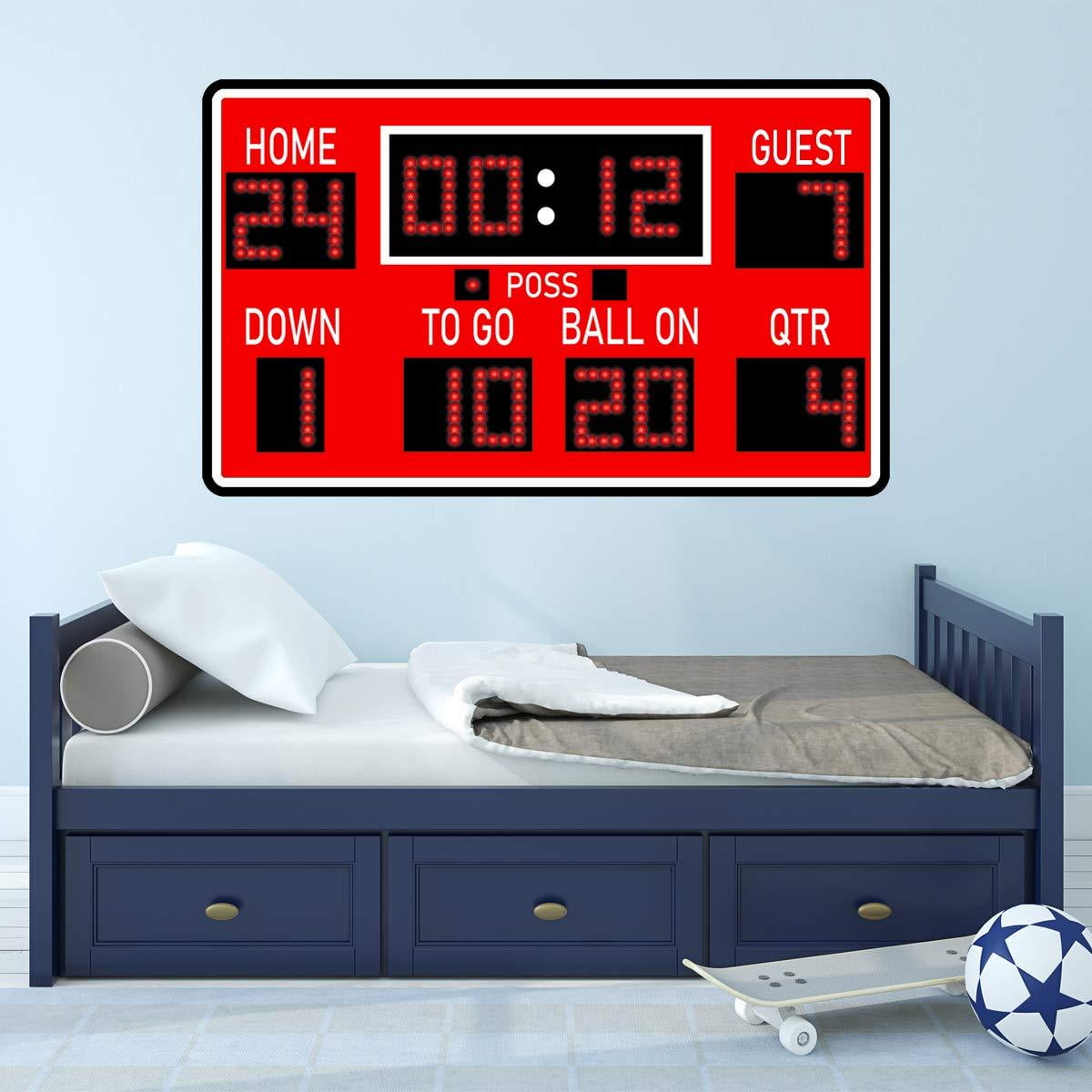VWAQ Football Scoreboard Wall Sticker - Peel and Stick Sports Decor ...