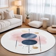 Boho Nordic Area Rug, Abstract Modern Non-Slip Felt Rubber Backing ...