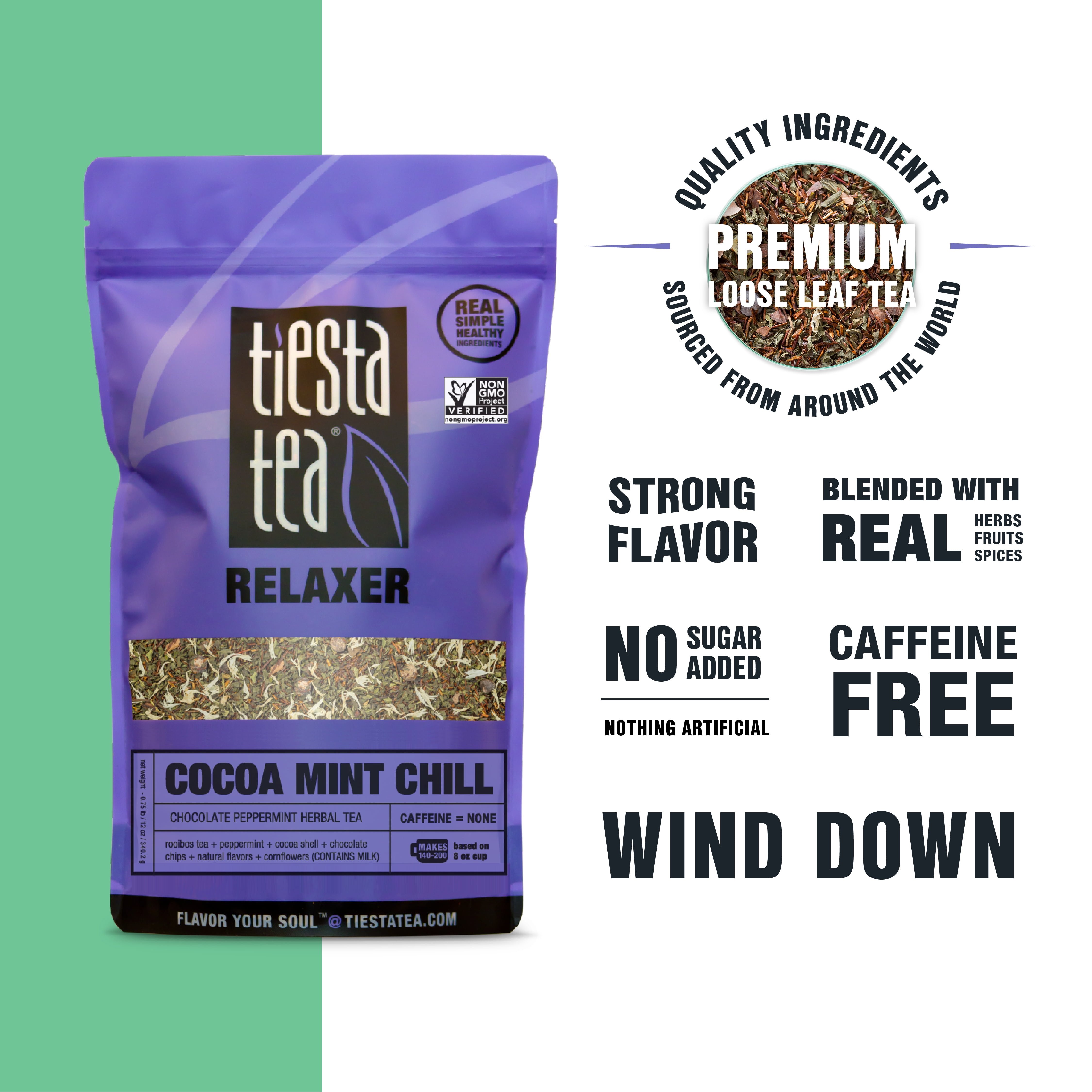 Tiesta Tea Cocoa Mint Chill, Chocolate Peppermint Loose Leaf Herbal Tea ...