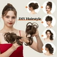 ERDOUY Short Natural Straight Messy Bun Hair Piece, Side Comb Clip-in ...