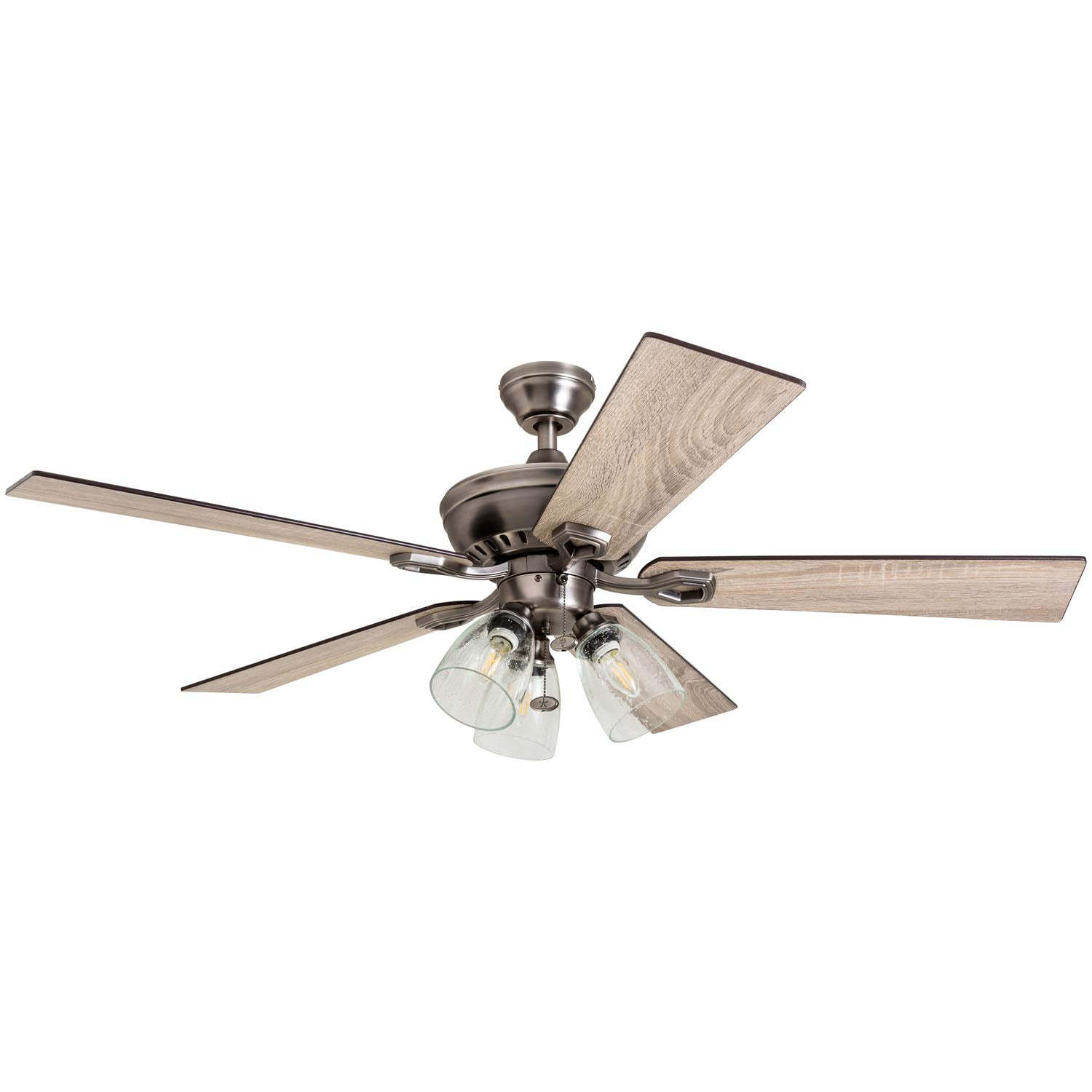 Prominence Home Glenmont 52" Pewter Ceiling Fan with 5 Blades, 3 Arm ...