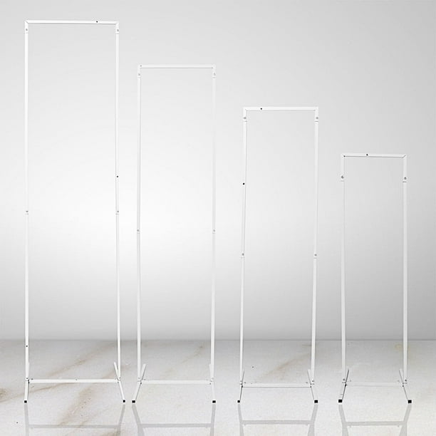 BalsaCircle 4 White Metal Floral Display Frame Rectangle Backdrop Stand ...