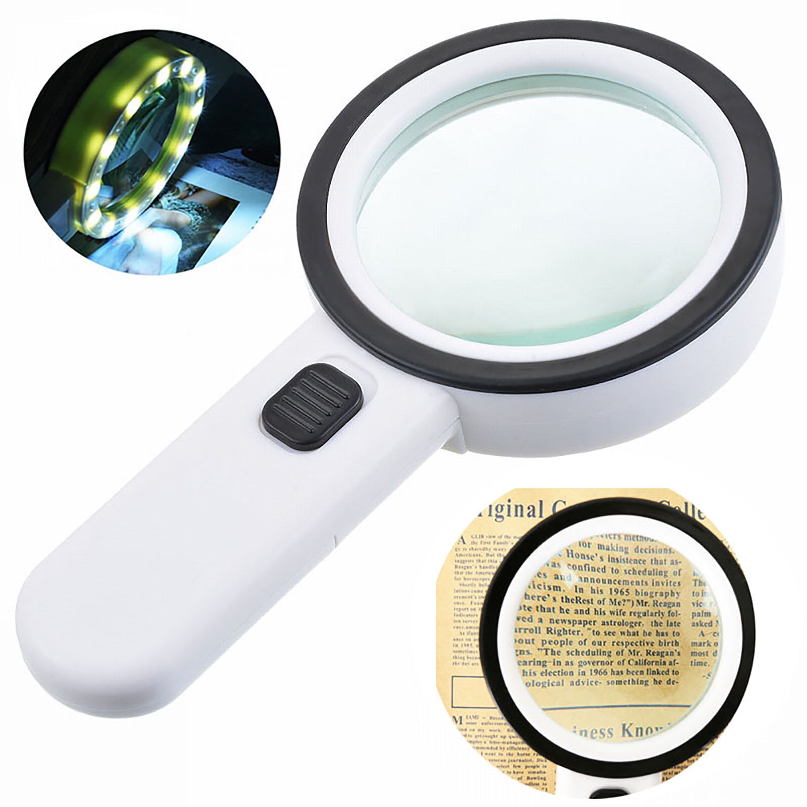 FunChaos Magnifying Glass with Light for Close Work, 30 X Handheld ...