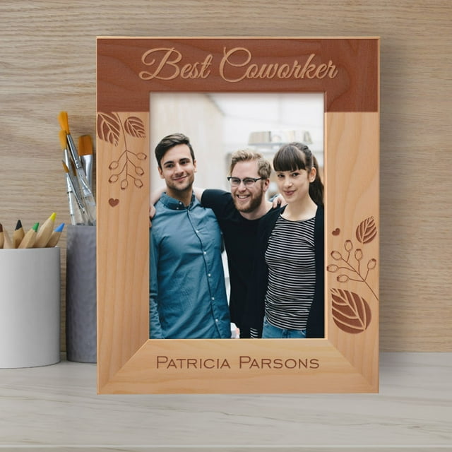 Best Coworker Personalized Wooden Frame 5" x 7" Brown (Vertical ...