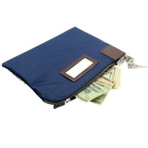 BISupply | Key Security Locking Money Bag, Navy Blue Bank Cash Bag with ...