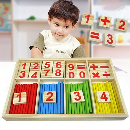 Wooden Number Mathematics Early Learning Counting Math Game Educational ...