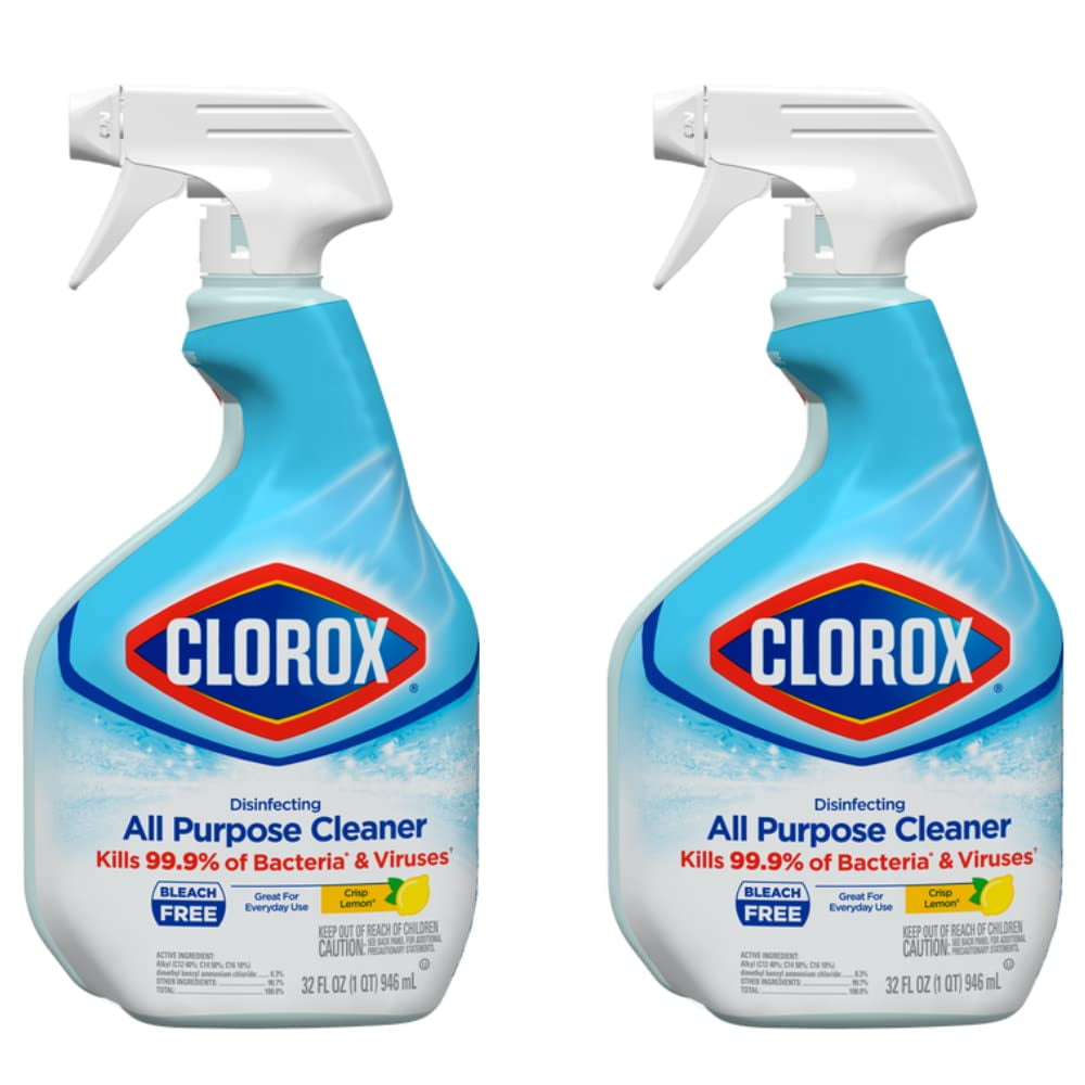 Clorox All Purpose Disinfecting Cleaner Spray, Bleach Free, 32 Oz - 2 ...
