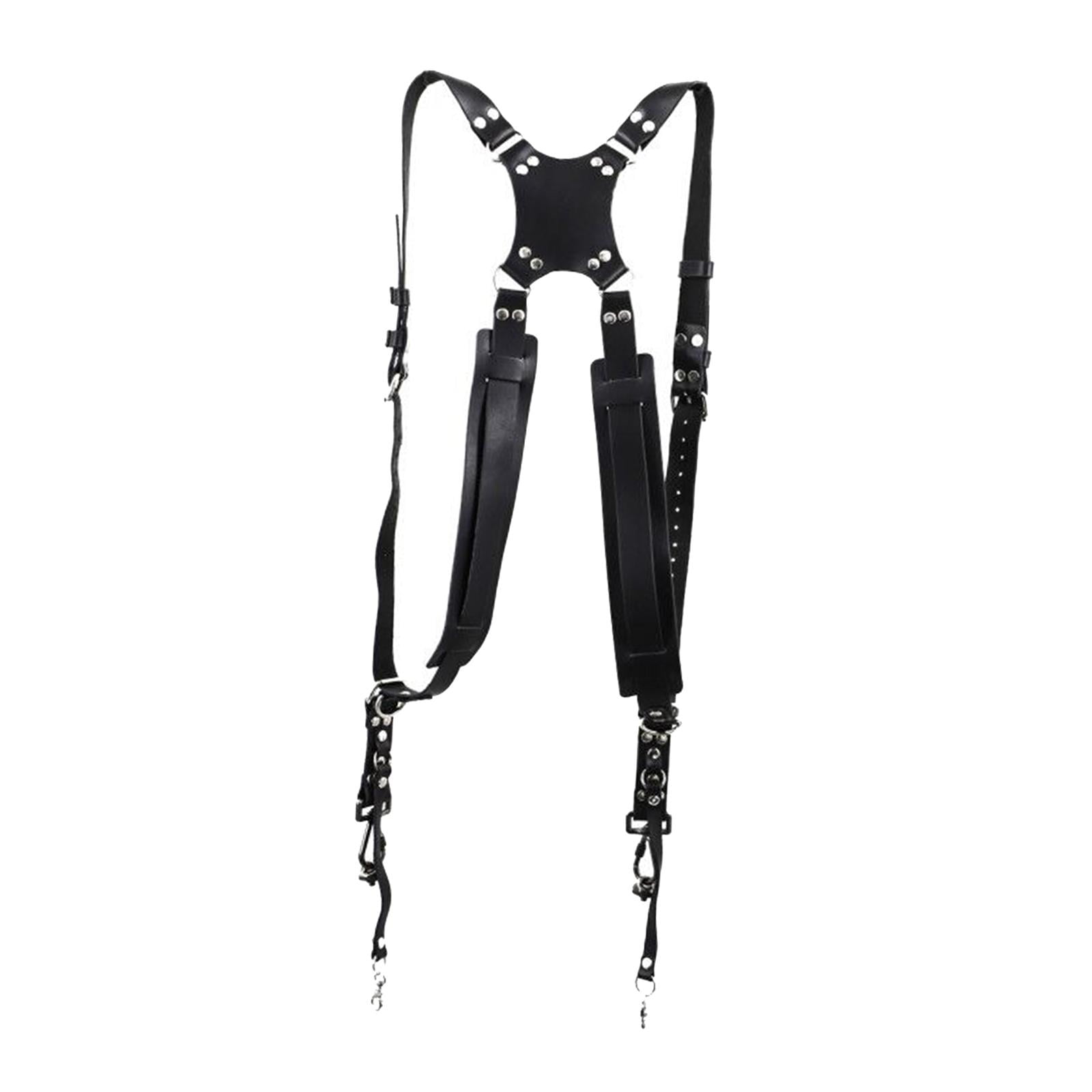 Cowhide Camera Strap for Two Cameras Dual Shoulder Harness Multi Camera ...