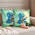 2 Pack Outdoor Waterproof Throw Pillow Covers,Cute Cartoon Animal Blue ...
