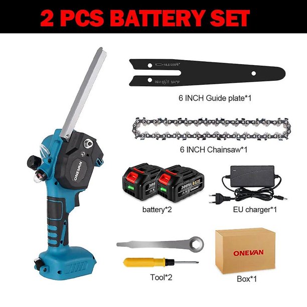 Onevan 3000w 6inch Brushless Cordless Chain Saw Rechargeable Chainsaw ...