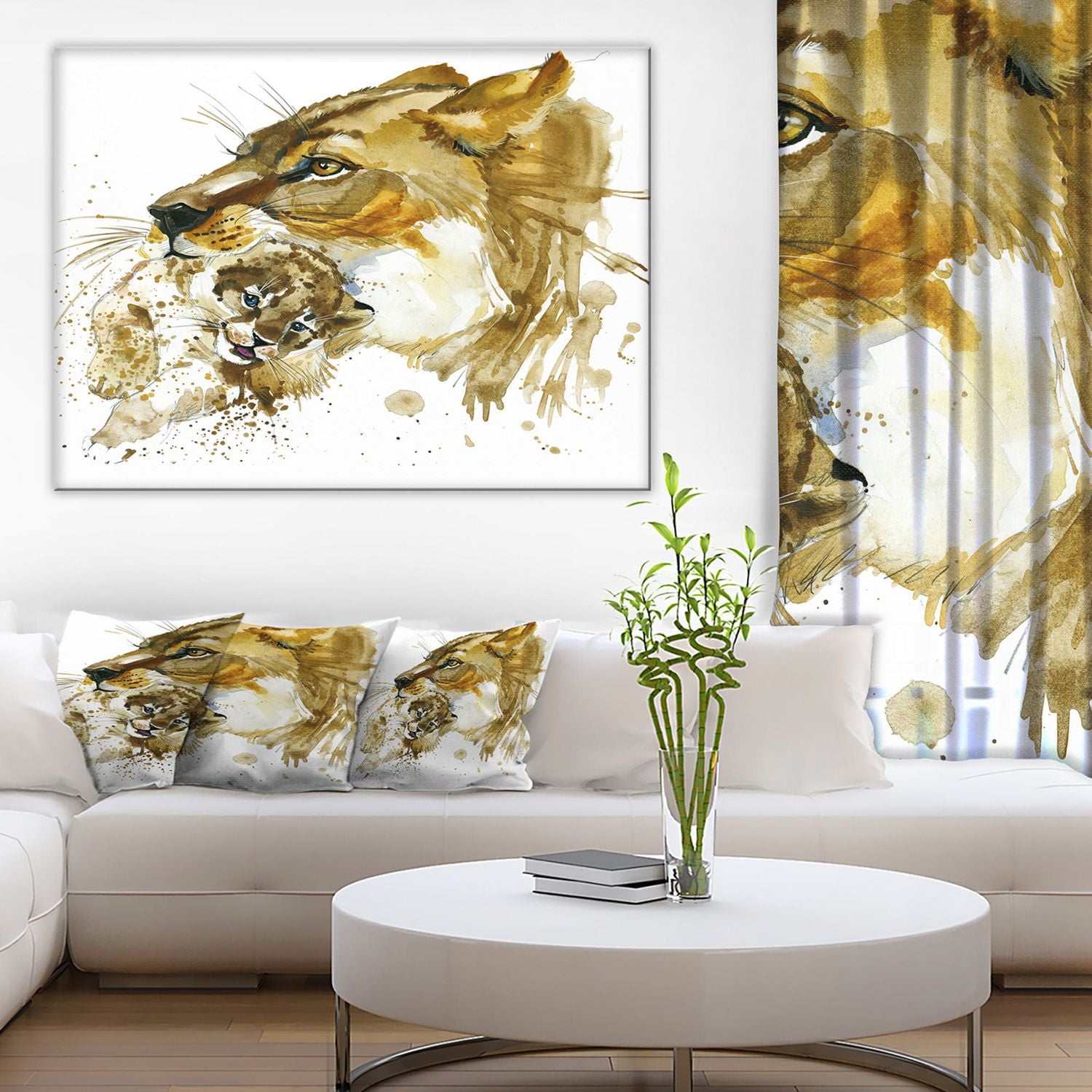 Click here for Designart Design Art Lioness And Cub Illustration... prices