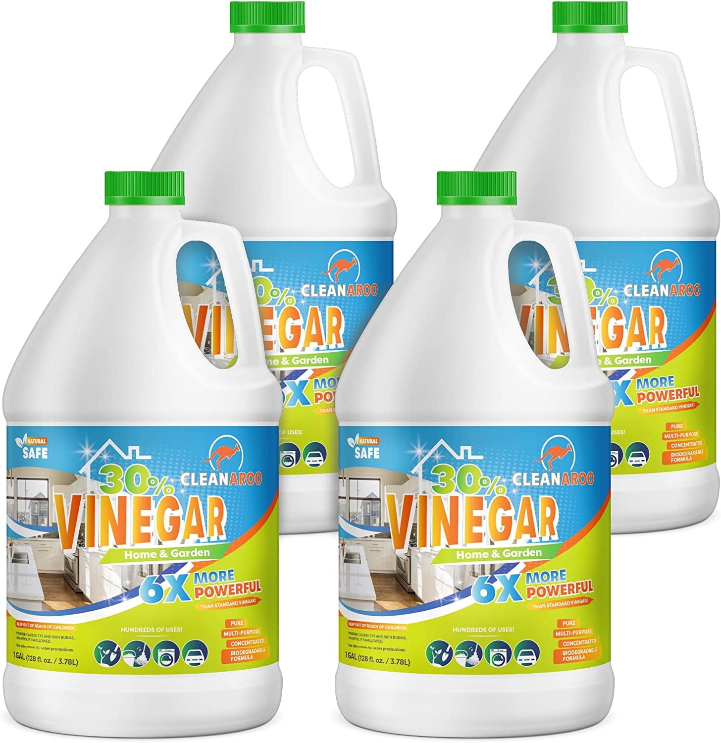 30% Concentration Vinegar, All-Natural Multipurpose General Cleaner (4 ...