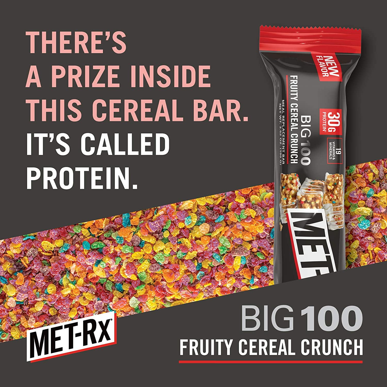Buy MET-Rx Big 100 Colossal Protein Bars, Fruity Cereal Crunch Meal ...