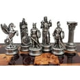Greek Mythology Olympus Gods Chess Set Pewter Bronze Color W/ 18 Cherry ...