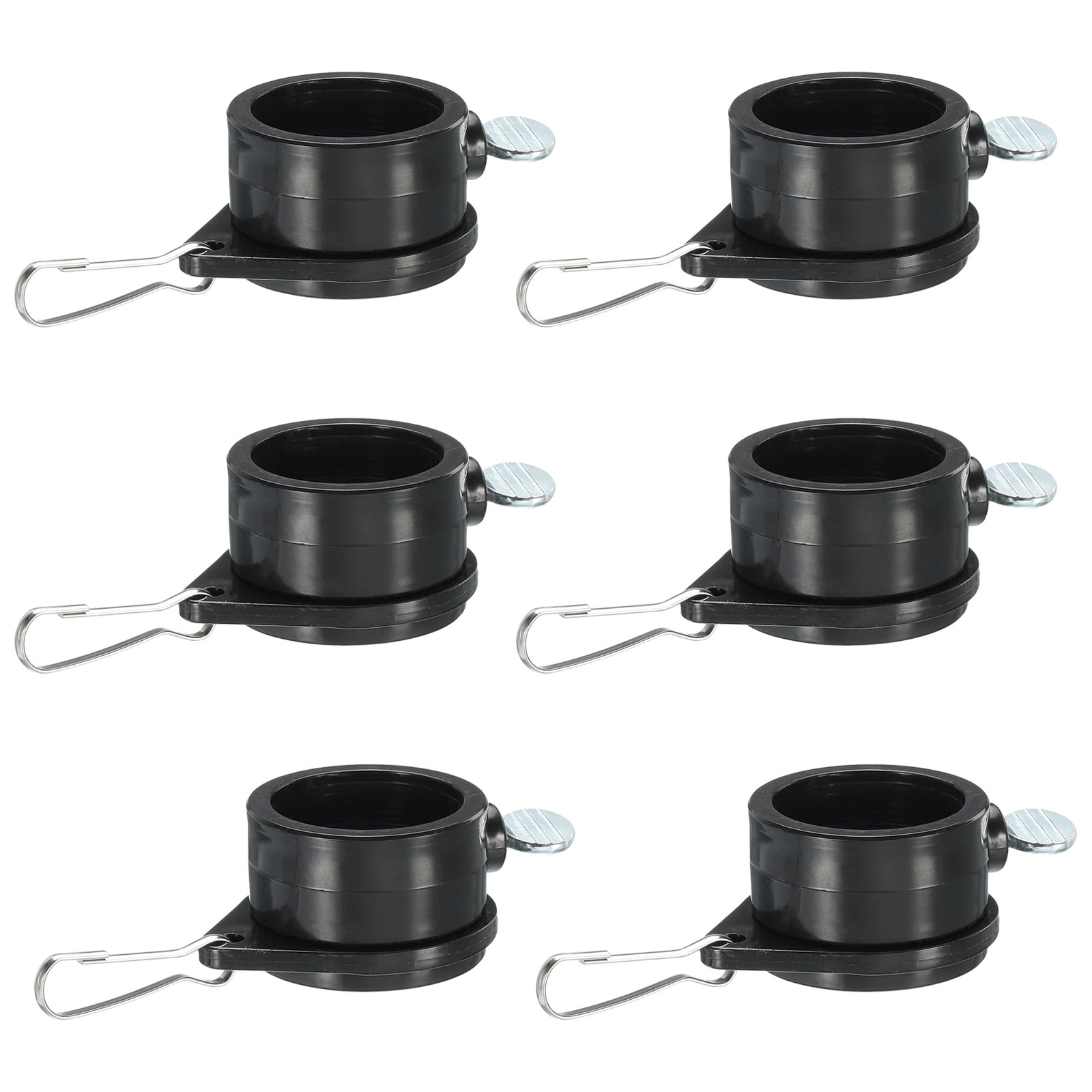 Flag Pole Rings Mounting Clips Rotating Fasteners 32mm x 27mm Black ...