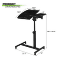 Magshion Adjustable Rolling Computer Desk, Mobile Laptop Cart, Home ...