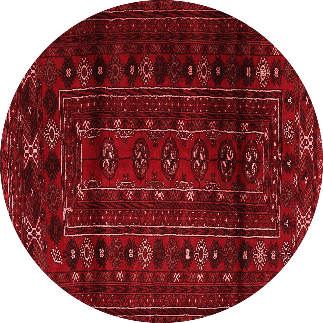 Ahgly Company Indoor Round Persian Red Traditional Area Rugs, 5' Round ...