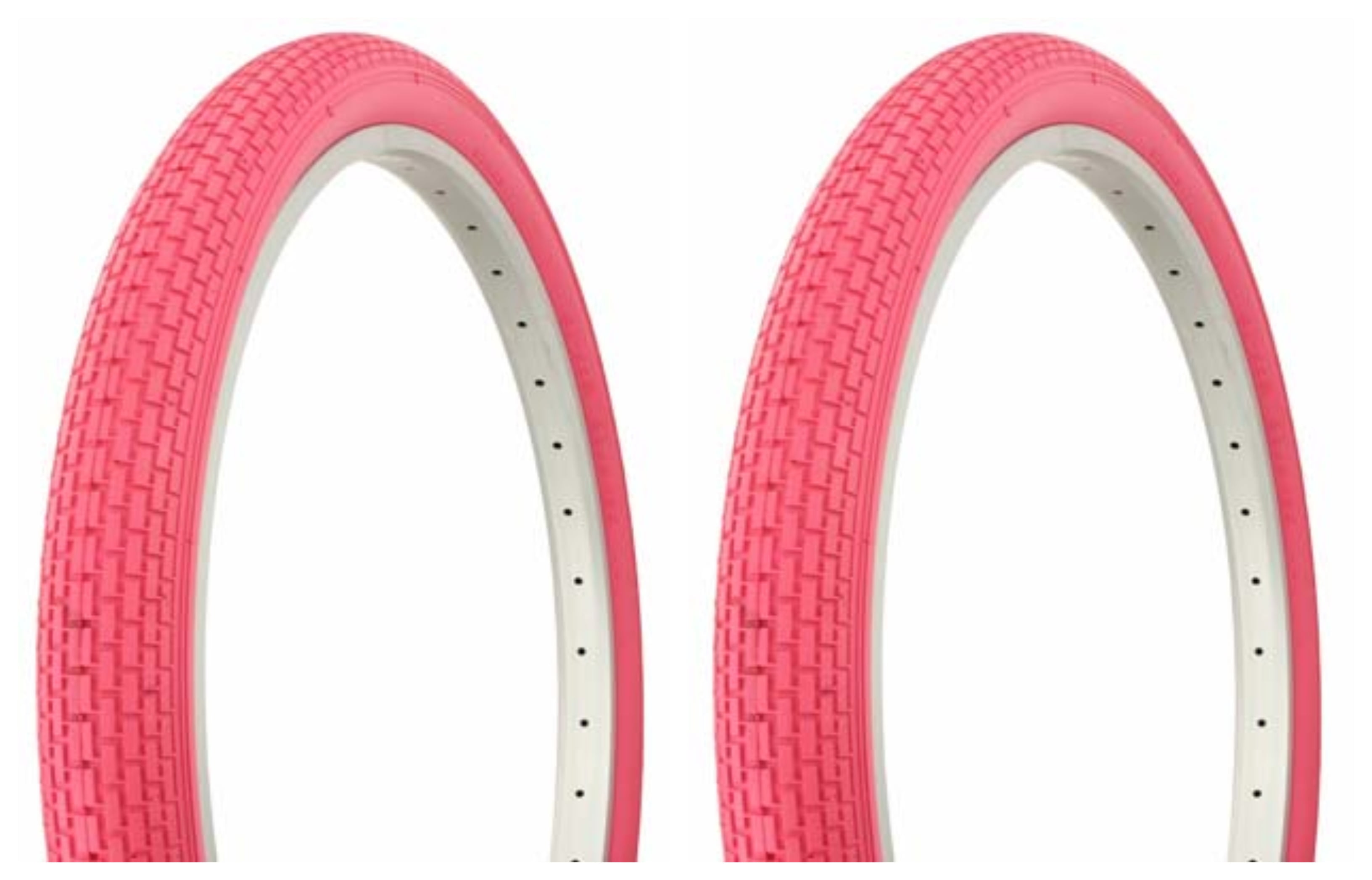 Tire set. 2 Tires. Two Tires Duro 26" x 2.125" Pink/Pink Side Wall HF ...