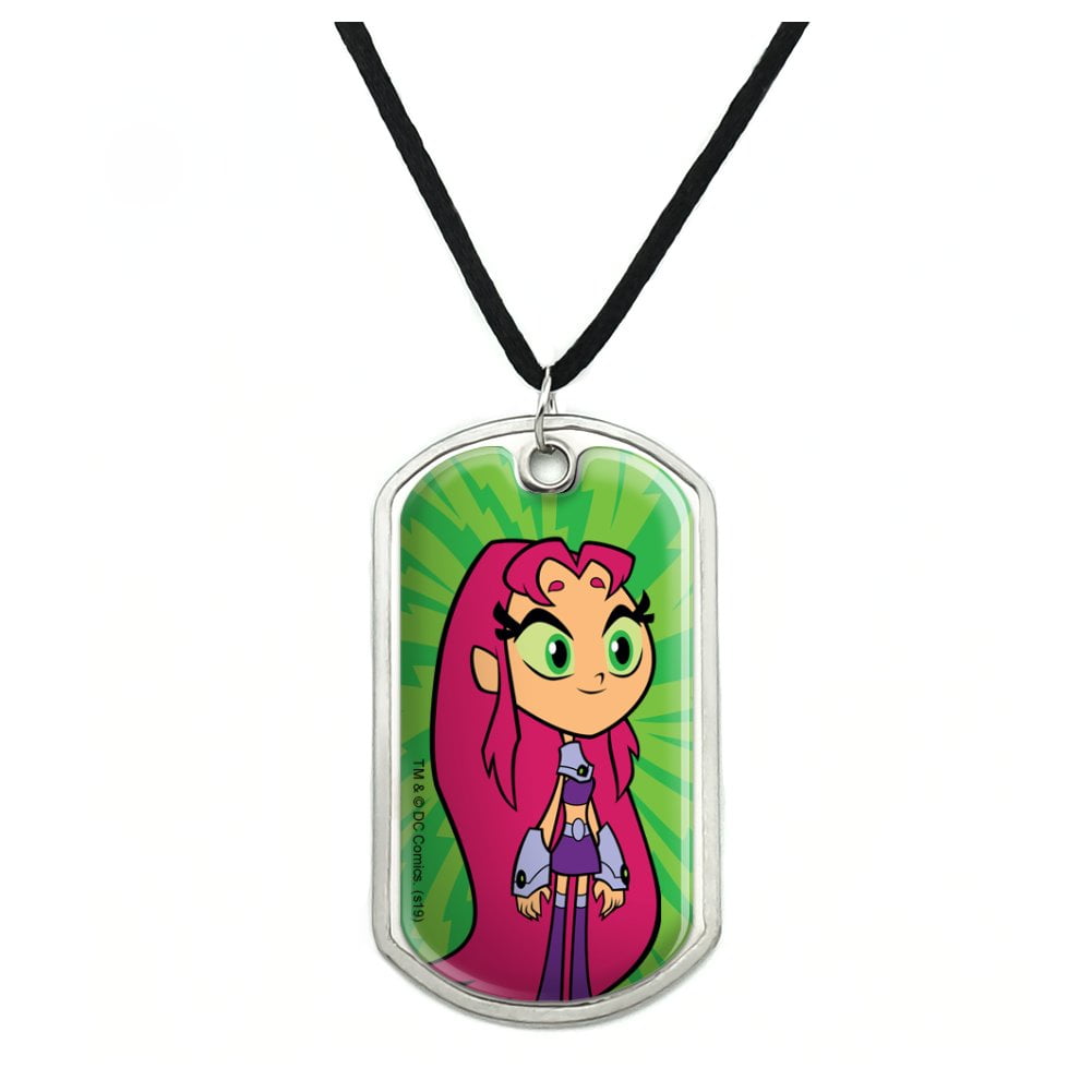 Teen Titans Go! Starfire Military Dog Tag Pendant Necklace with Cord ...