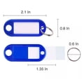 50PCS Plastic Key Tags With Split Rings Reusable Keychain Labels ID ...