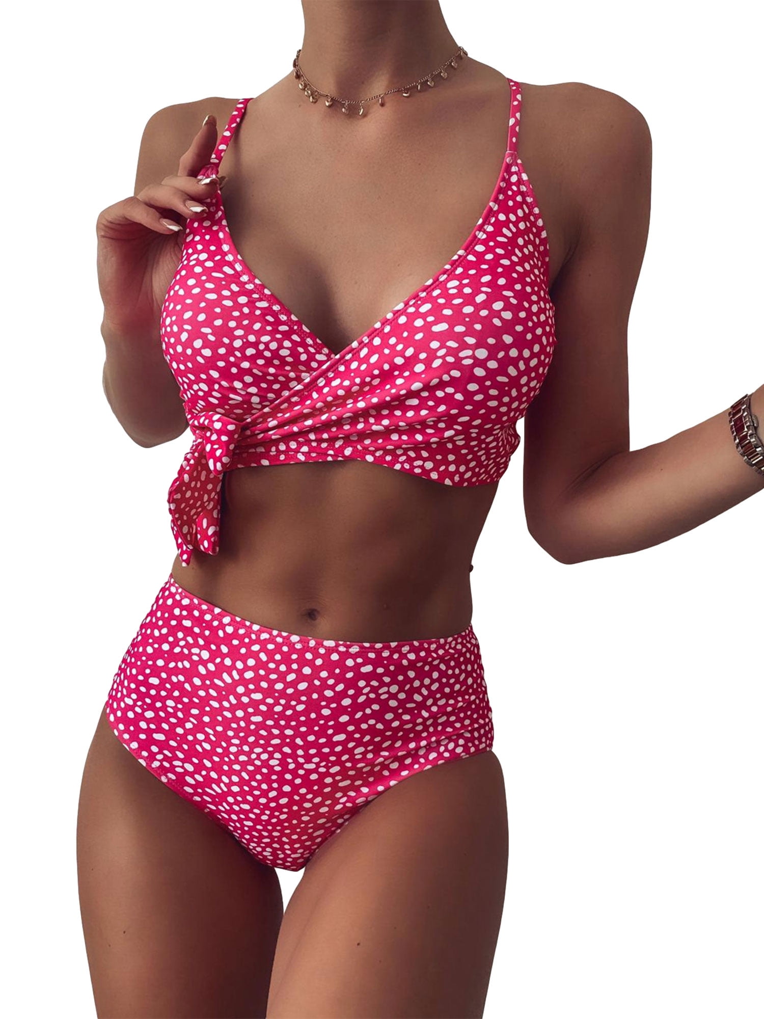 Eyicmarn Women's Bikini Set, Sexy Cross Bandage Dot Print Bra and Panty ... Eyicmarn Women's Bikini Set, Sexy Cross Bandage Dot Print Bra and Panty ...