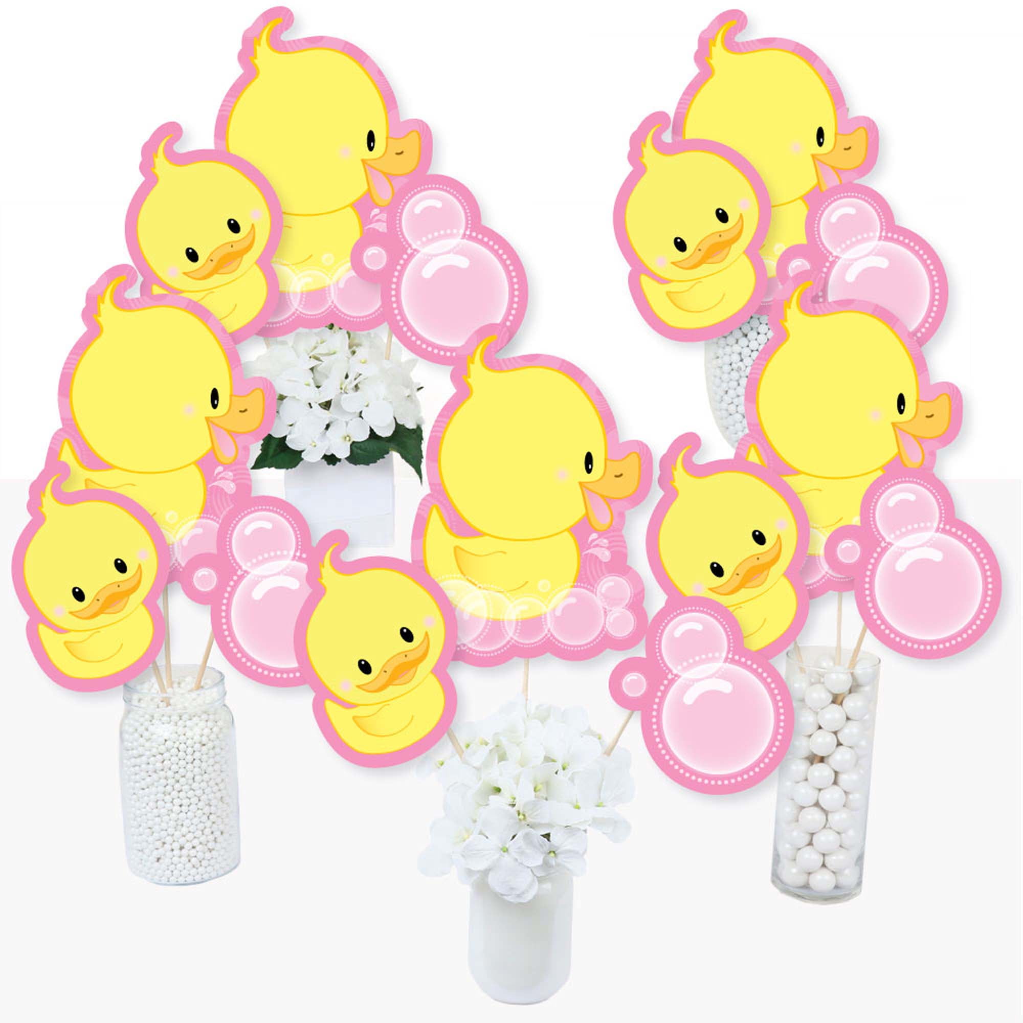 Big Dot of Happiness Pink Ducky Duck - Baby Shower or Birthday Party ...