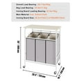KFFKFF 3-Section Laundry Sorter Cart Rolling with Ironing Board ...