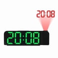 2X 180° Rotation Projection Alarm Clock 12/24H LED Digital Clock USB ...
