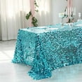 Efavormart 90X132" Turquoise Premium Big Payette Sparkly SEQUIN Rectangle Tablecloth For Wedding ...