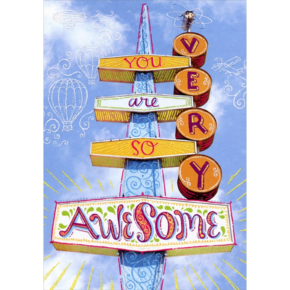 Designer Greetings Very Awesome Sign Achievement Congratulations Card ...