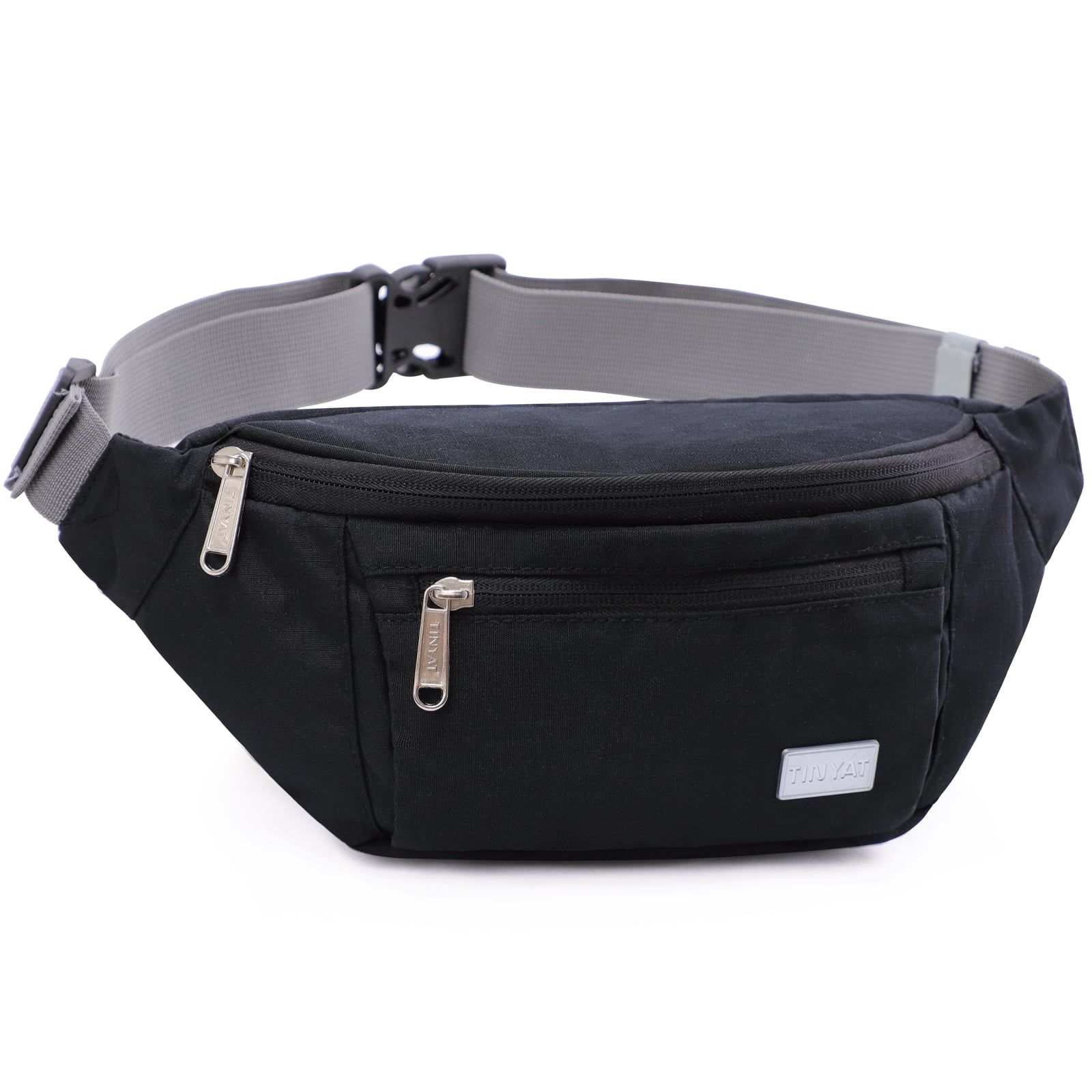 Tinyat Fanny Pack for Women Men Fashion Waist Pack 3 Zipper Pockets ...