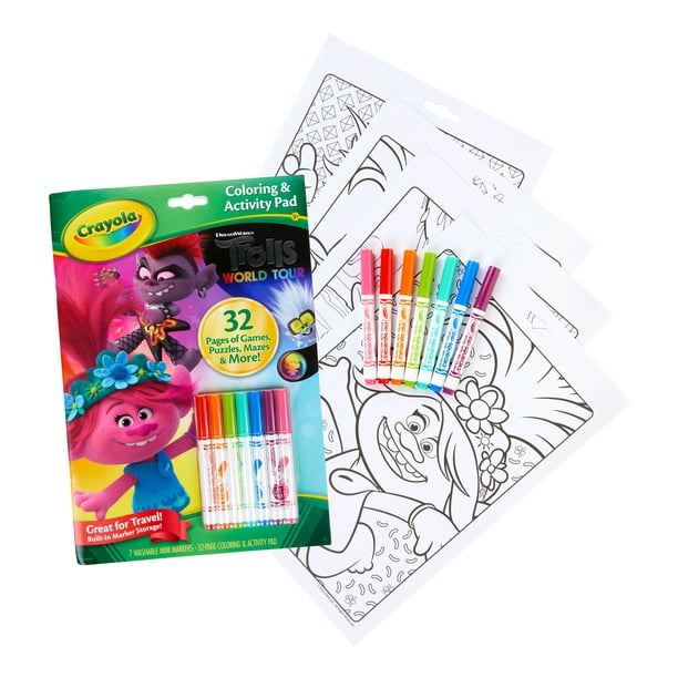 Crayola Trolls World Tour Color & Activity, Trolls 2, 32 Coloring Pages ...