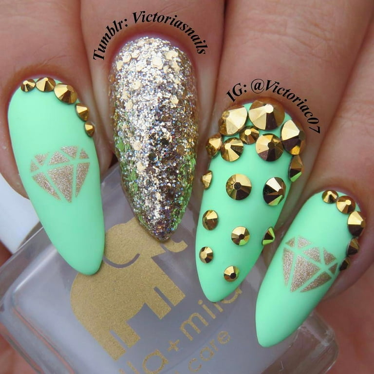 Tumblr Nail Designs With Diamonds