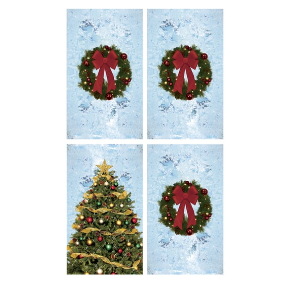 WOWindow Posters Christmas Tree with Frosted Background Christmas ...