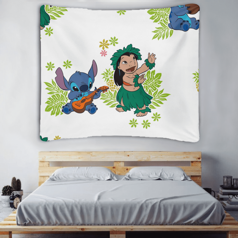 Stitch Hanging Photography Backdrops Charming Breathable Anime Room ...
