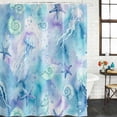 Blue Purple Ocean Shower Curtain Set - Small 36" x 72" Washable Bathtub ...