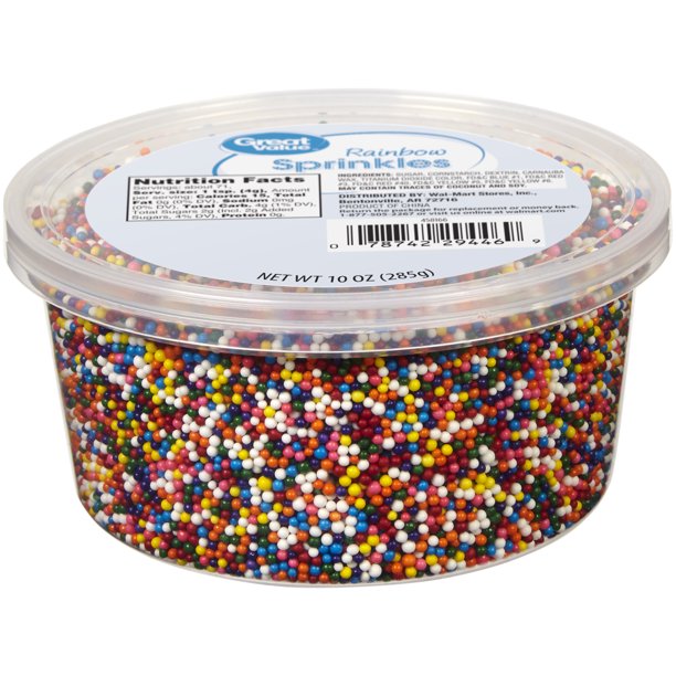 Great Value Rainbow Sprinkles, 10 oz - Walmart.com - Walmart.com
