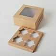 10x Bakery Boxes with Window, Brown Kraft Paper Cake Box Cookie Boxes ...