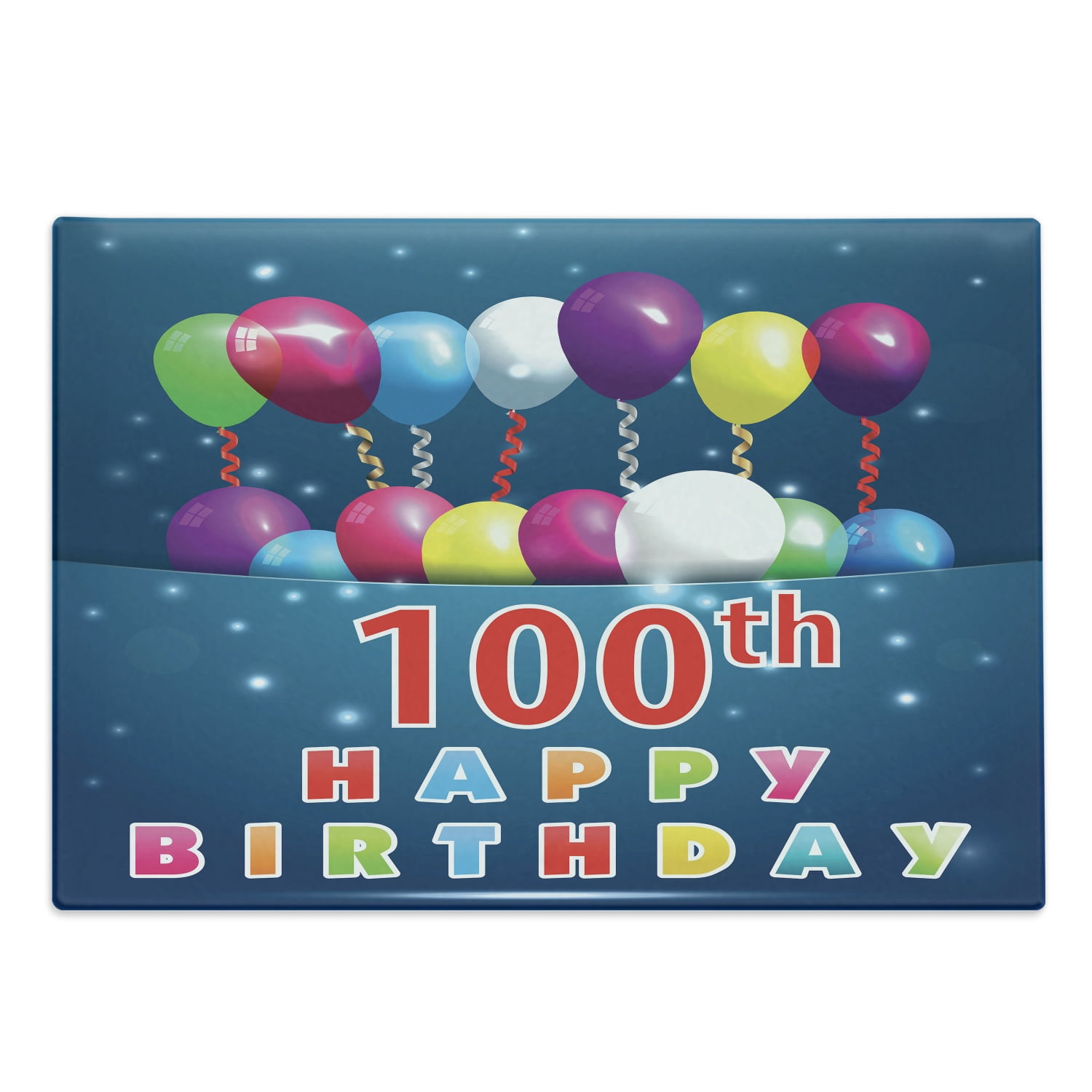 100th Birthday Cutting Board, Colorful Balloons on Star Like Dots 100 ...