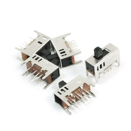 5Pcs DP3T ON/OFF/ON 3 Position 8 Terminals Miniature Horizontal Slide ...
